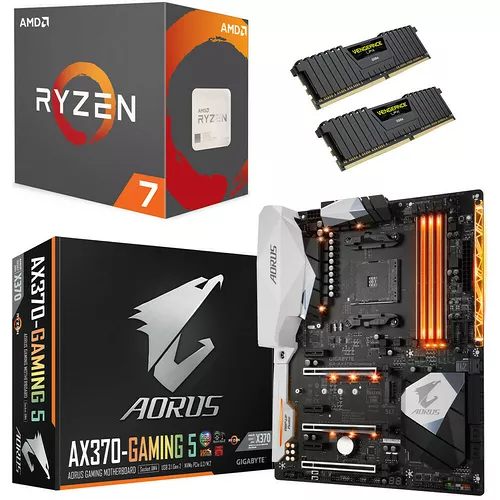 Kit évo AMD Ryzen 7 1700X (3.4 GHz) + Gigabyte Aorus AX370-Gaming 5 ...
