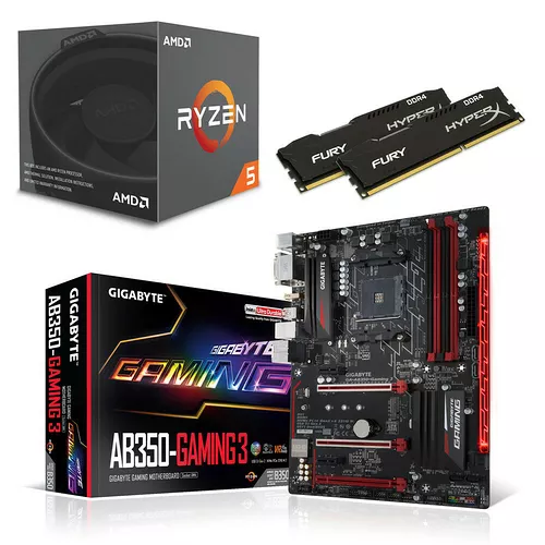 Kit d'évo AMD Ryzen 5 1500X (3.5 GHz) + Gigabyte AB350-Gaming 3 + 8 Go ...
