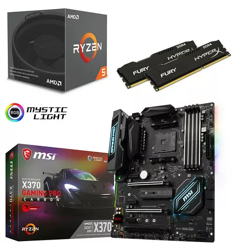 Kit d'évo AMD Ryzen 5 1500X (3.5 GHz) + MSI X370 GAMING PRO CARBON + 8 ...