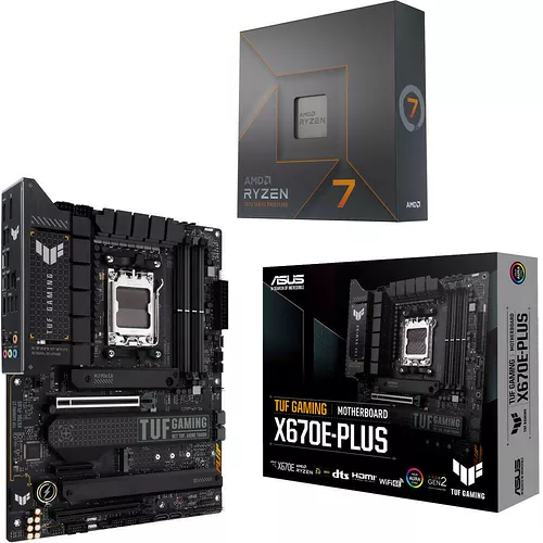 Duo AMD Ryzen 7 7700X + Asus TUF GAMING X670E-PLUS - Kit d'évolution ...
