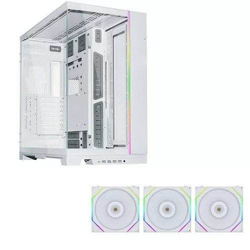 Lian Li O11 Dynamic Evo XL - Blanc + UF TL120 Reverse Blade Blanc (Par ...