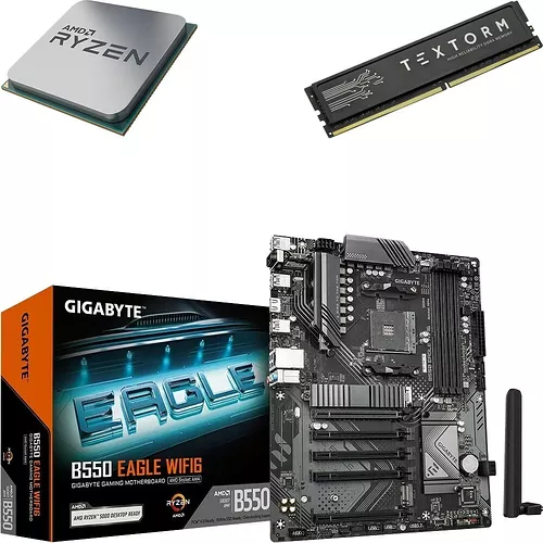 Kit évo AMD Ryzen 7 5700X (Tray) + B550 EAGLE WIFI6 + 16 Go - Kit d ...