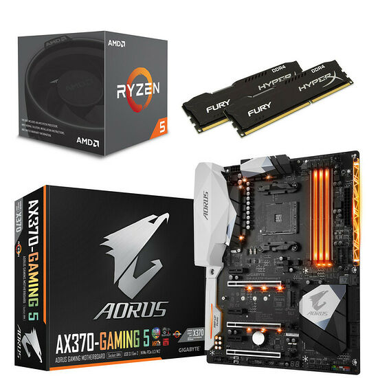 Kit d'évo AMD Ryzen 5 1500X (3.5 GHz) + Gigabyte Aorus AX370-Gaming 5 ...