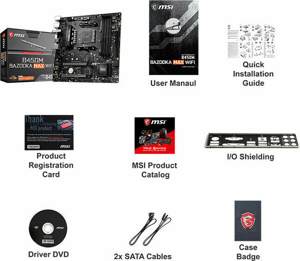 MSI B450M BAZOOKA MAX WIFI - Carte mère AM4 - Top Achat